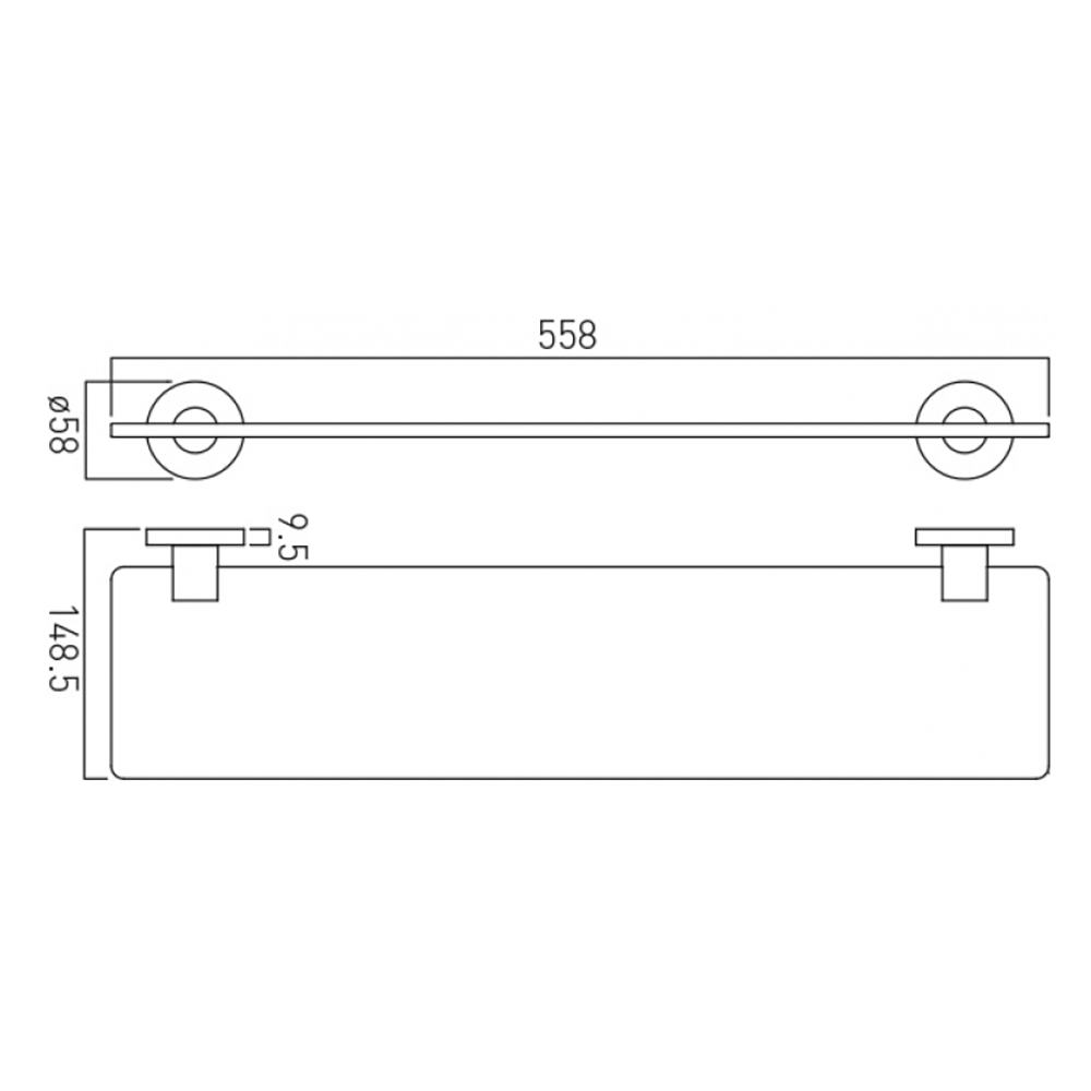 Vado Elements Wall Mounted Frosted Glass Shelf | Tap Warehouse