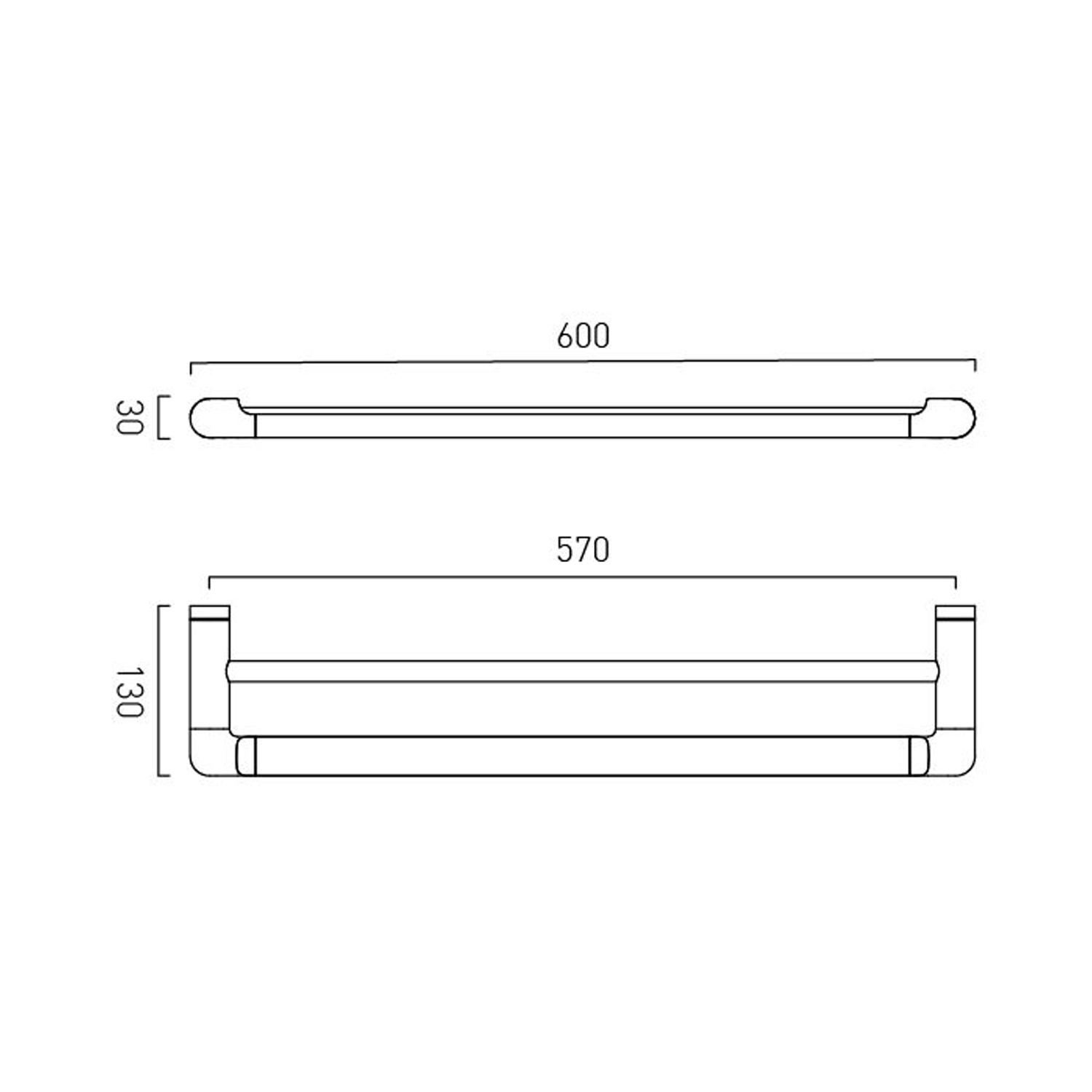 Vado Zoo 600mm Double Towel Rail | Tap Warehouse