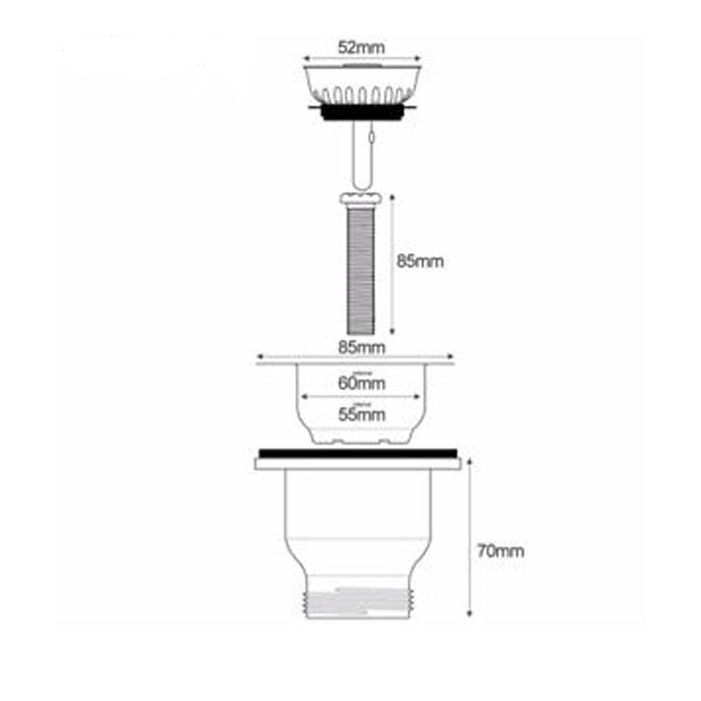 McAlpine Luxury Mini Basket Strainer Waste Kit for Belfast 1 Bowl Sinks ...
