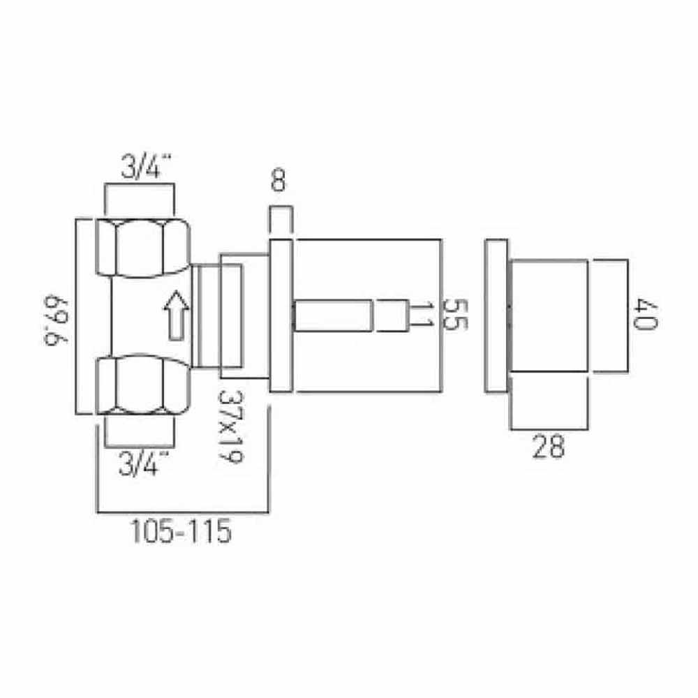 Vado Geo Wall Mounted Concealed Stop Valve | Tap Warehouse