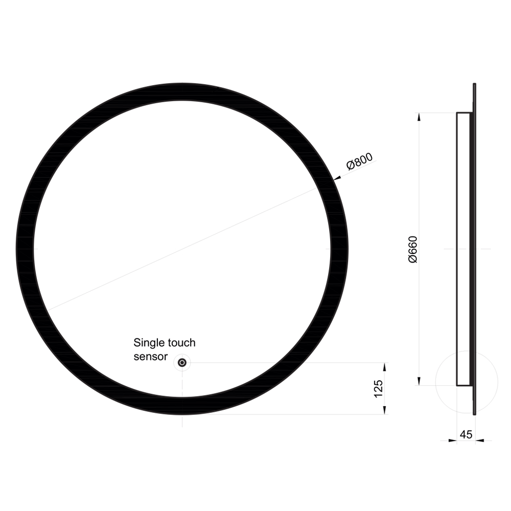 Harbour Glow Round LED Bathroom Mirror with Demister Pad - 800mm | Tap ...