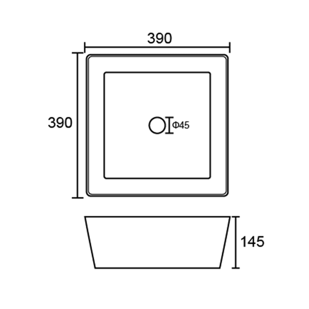 Sophia Square Countertop Basin - 390 x 390mm | Tap Warehouse