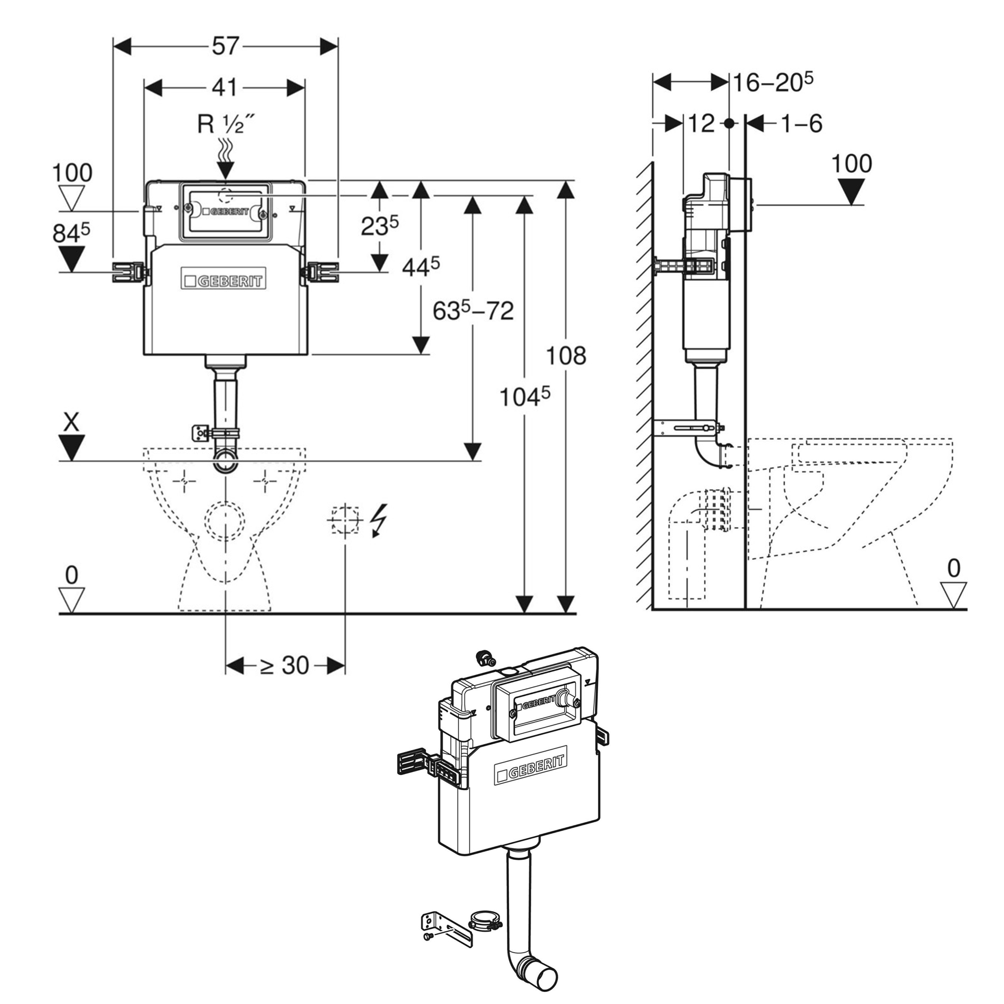 Geberit Delta 120mm Concealed Cistern | Tap Warehouse