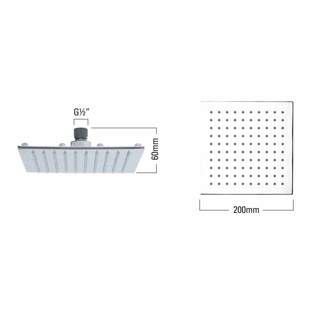 Roper Rhodes Square 200mm Shower Head (Brass) | Tap Warehouse