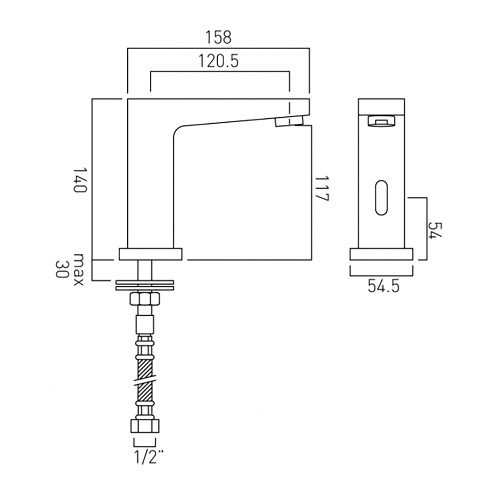 Vado I-tech Life Deck Mounted Infrared Mono Basin Mixer | Tap Warehouse