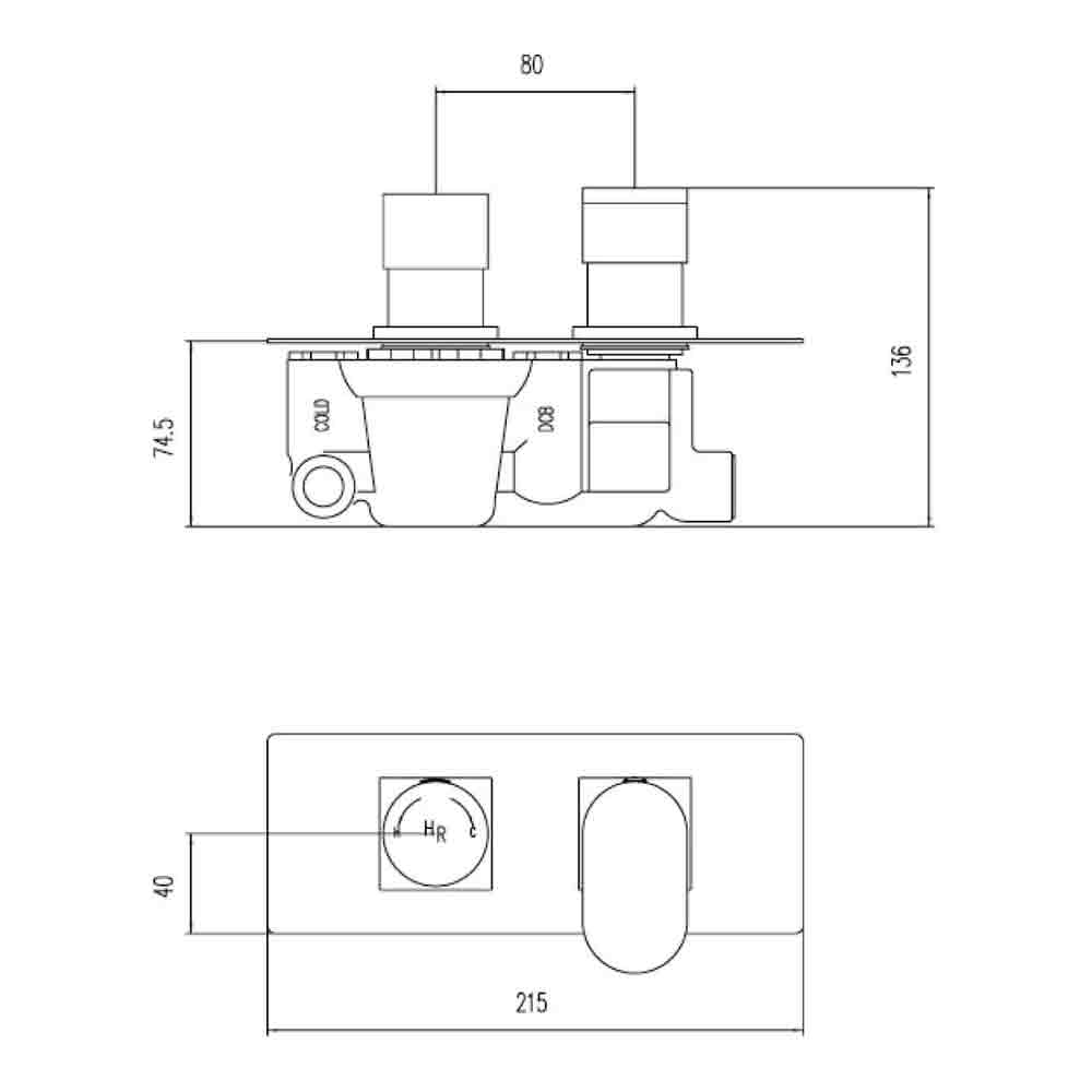Hudson Reed Reign 1 Outlet Concealed Thermostatic Shower Valve | Tap ...