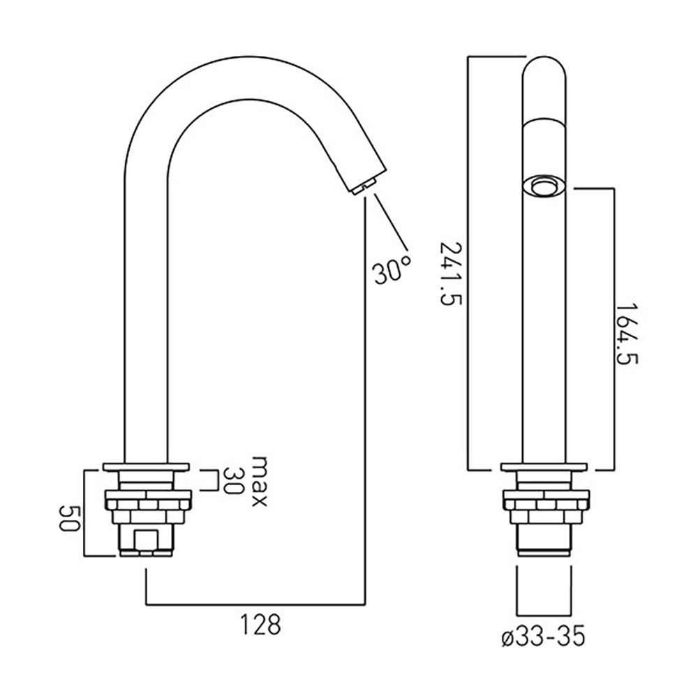 Vado I-tech Deck Mounted Infrared Spout | Tap Warehouse
