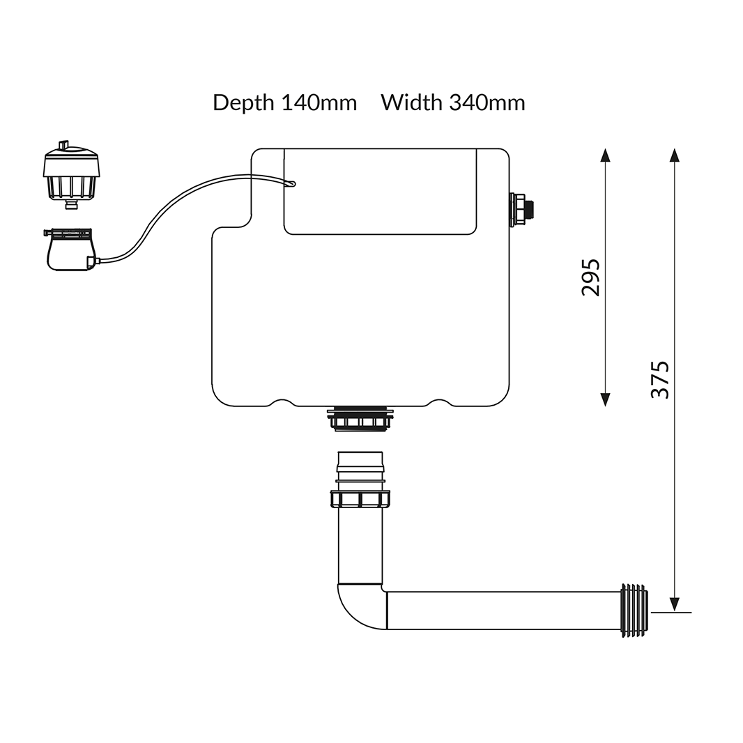 Drench Dual Flush Concealed Cistern with Side Inlet & Round Button ...