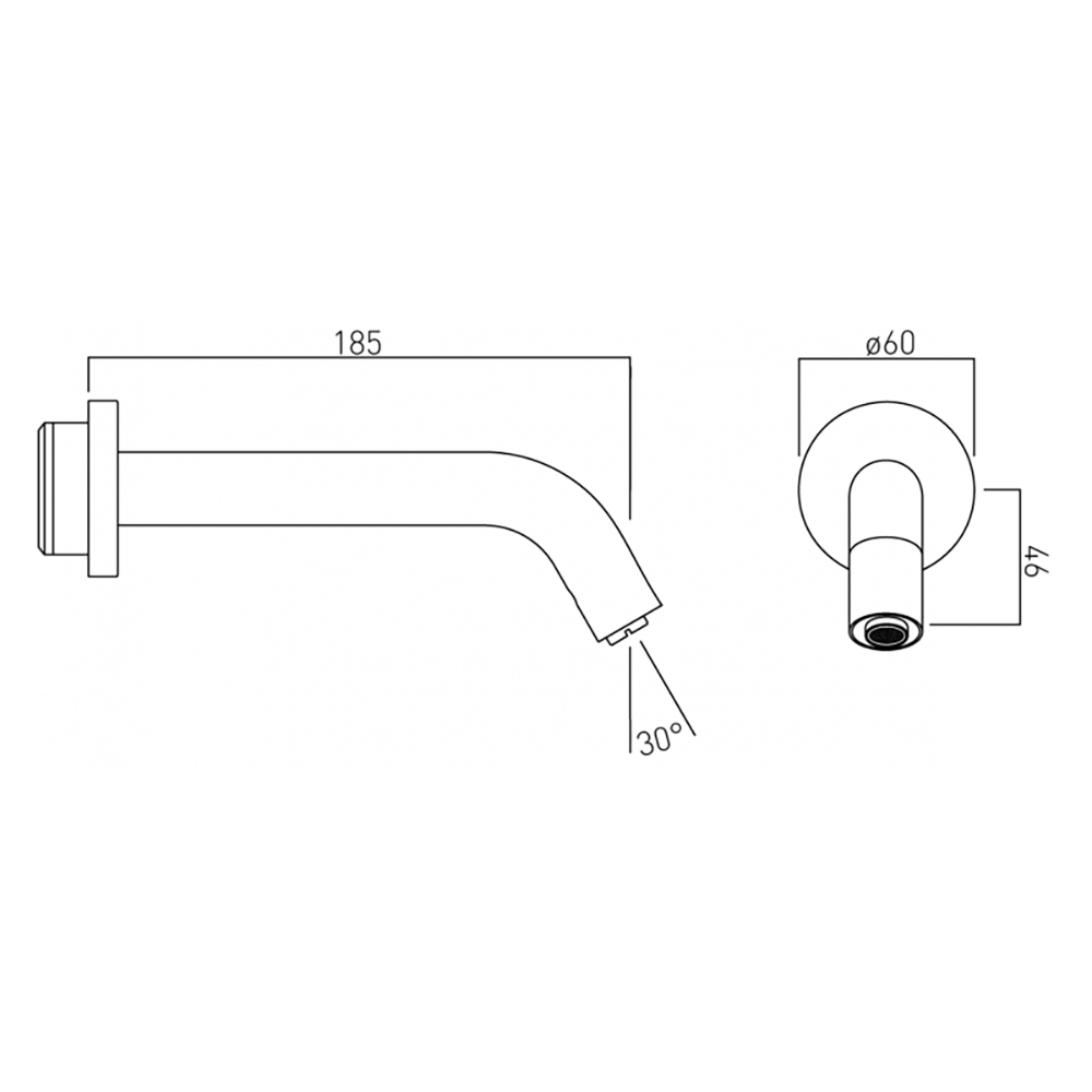 Vado I-tech Wall Mounted Infrared Spout | Tap Warehouse