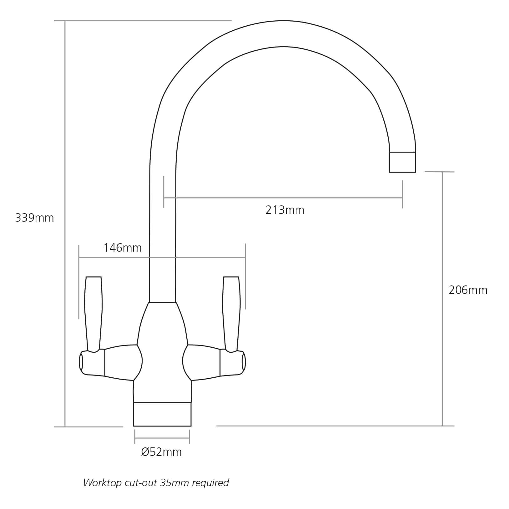 Caple Avel Twin Lever Mono Kitchen Mixer - Chrome | Tap Warehouse