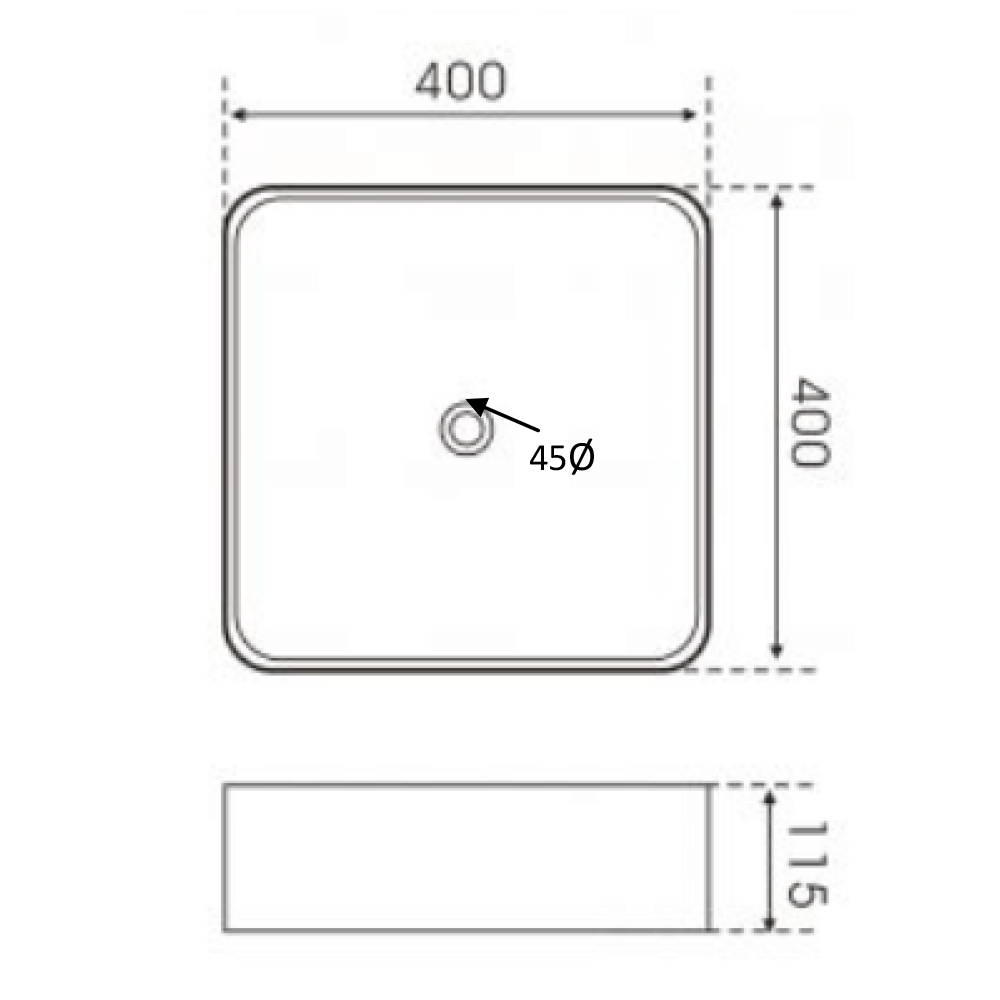 Crosswater Calpe 400mm Square Countertop Basin | Tap Warehouse