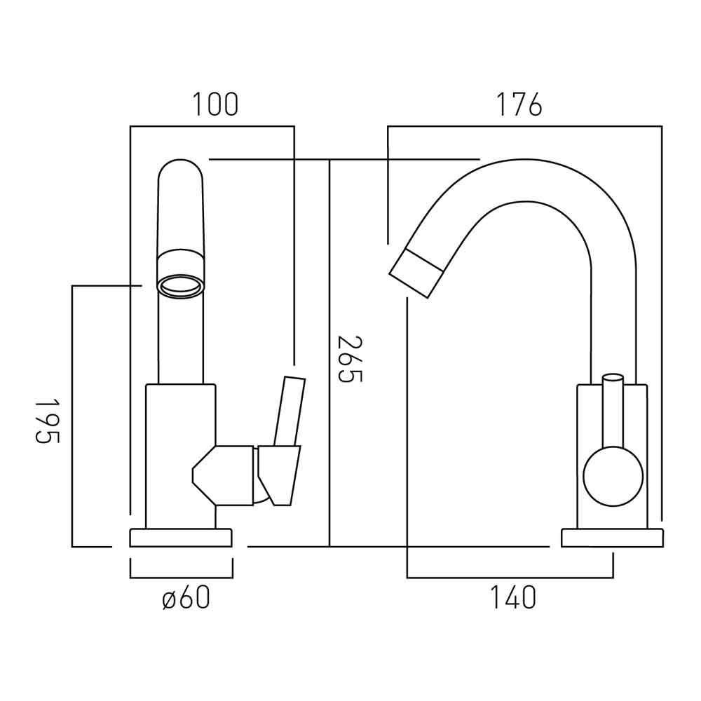 Vado Elements Air Single Lever Mono Sink Mixer | Tap Warehouse