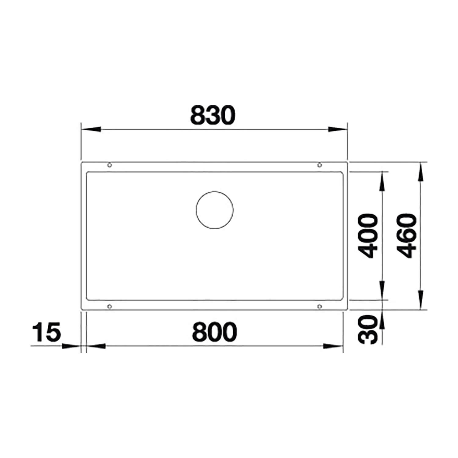 Blanco Subline 800-U Extra Large 1 Bowl Undermount Silgranit Composite ...