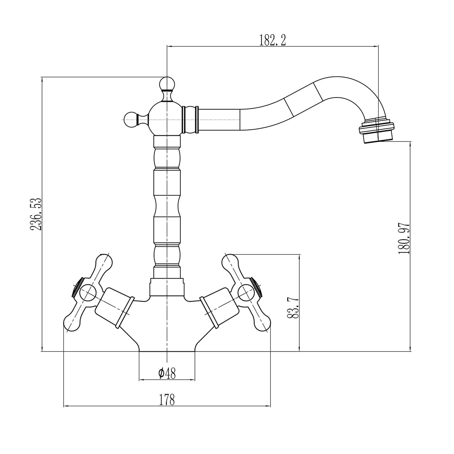 Butler & Rose Abbey Traditional Mono Kitchen Mixer Tap | Tap Warehouse