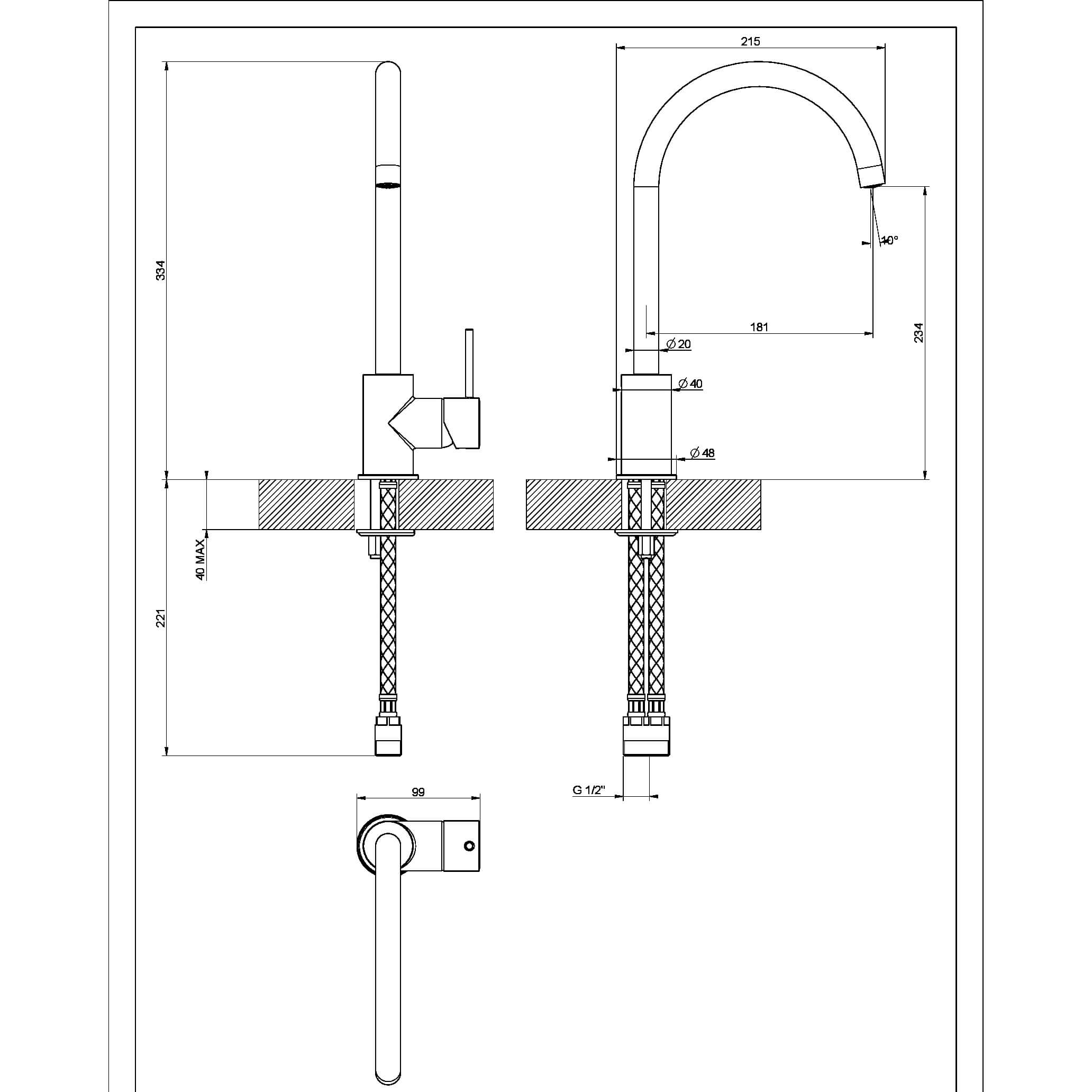 Clearwater Elara WRAS Approved Single Lever Mono Kitchen Mixer Tap with ...