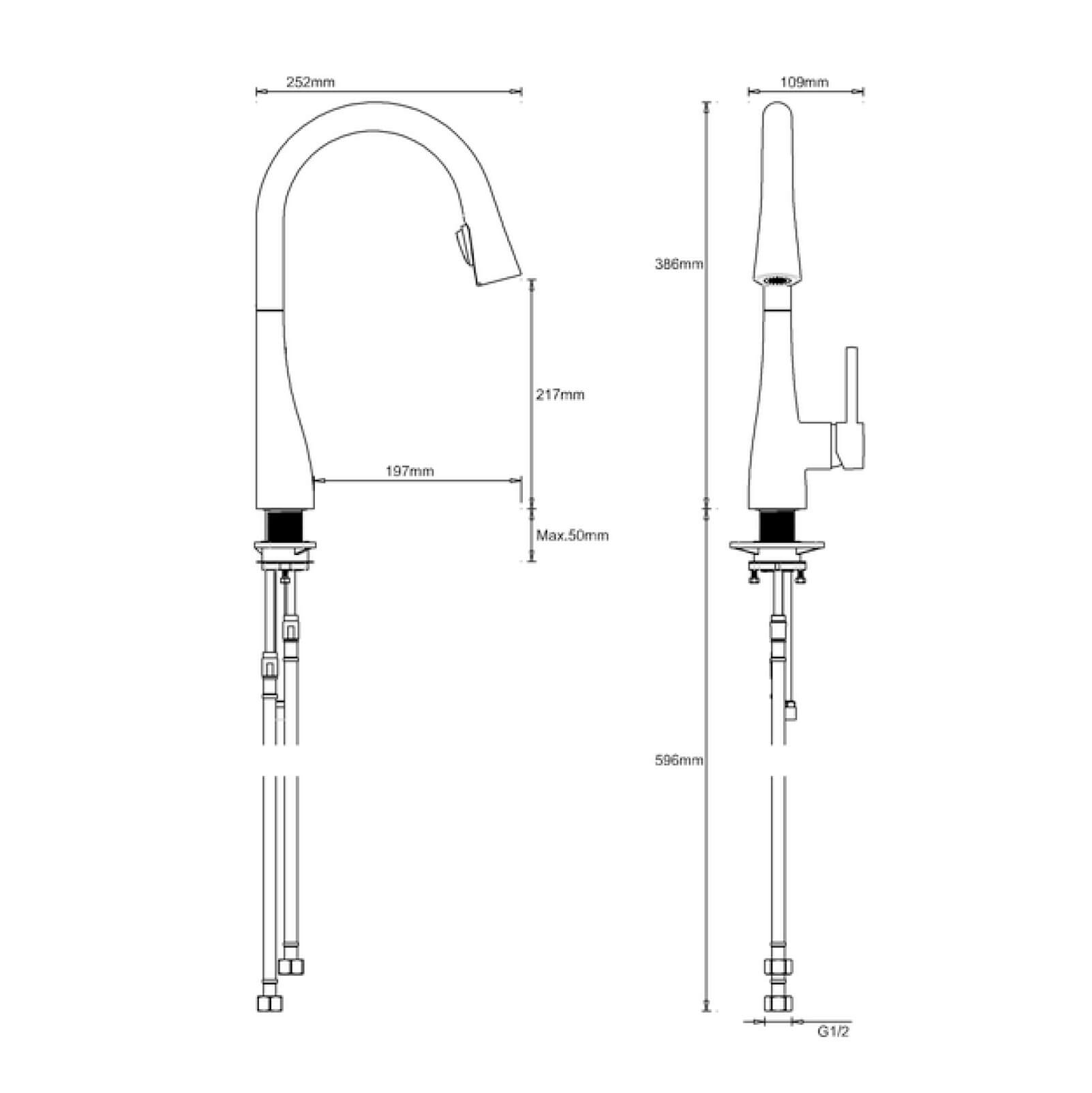 Crosswater Cucina Cook Mono Kitchen Mixer with Concealed Dual Function ...