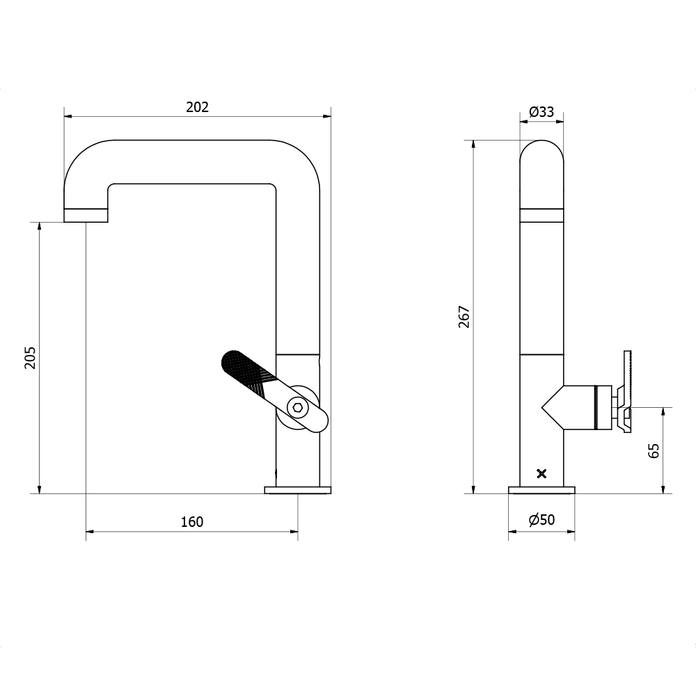 Crosswater Union Tall Basin Mixer Tap - Brushed Black Chrome | Tap ...