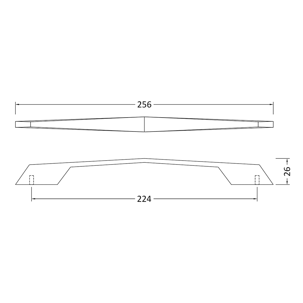 Drench Angled D Bar Furniture Handle - 224mm Centres | Tap Warehouse