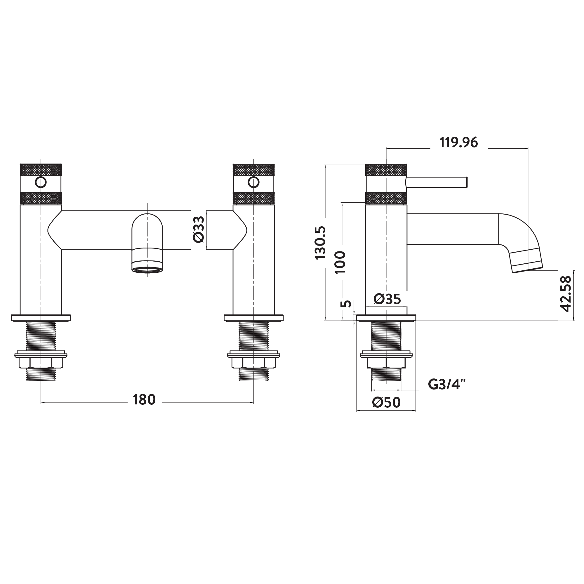 Core Deck Mounted Bath Filler | Tap Warehouse