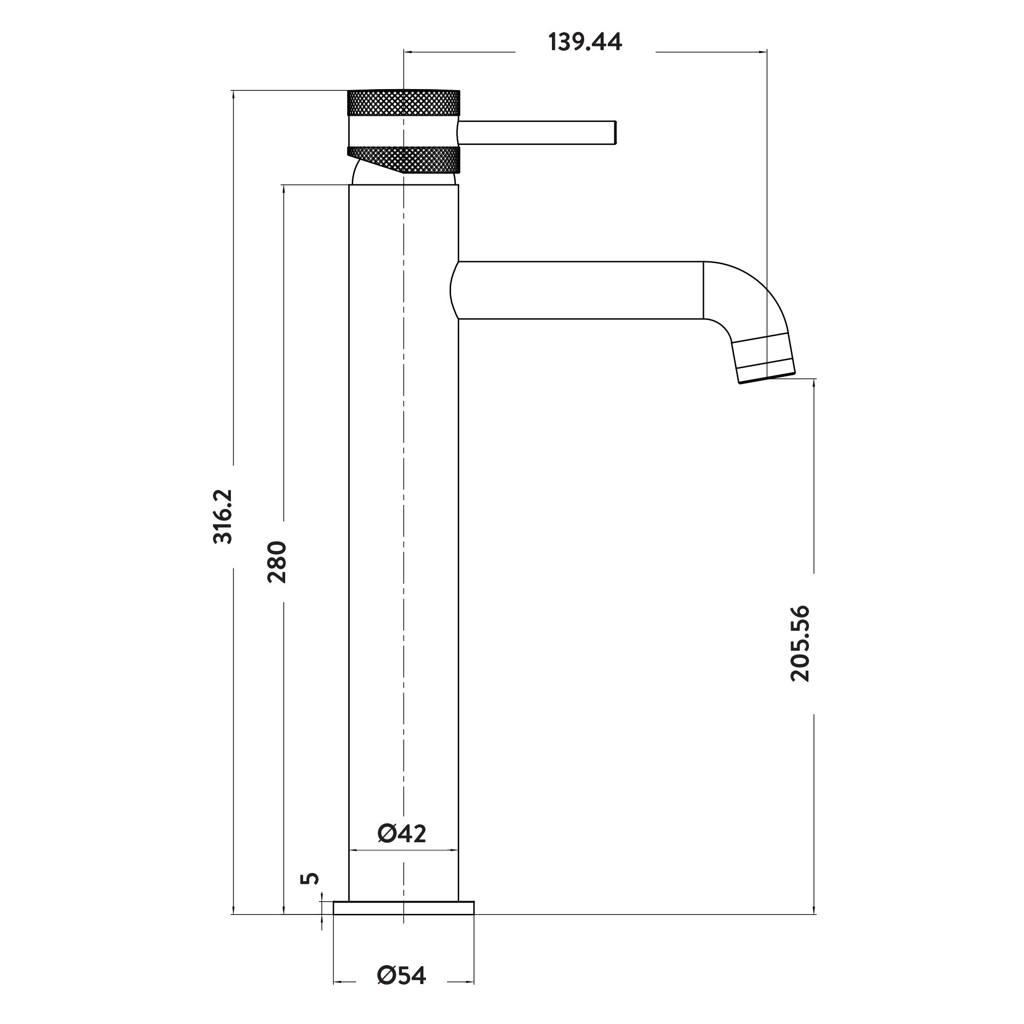 Core Tall Mono Basin Mixer Tap | Tap Warehouse