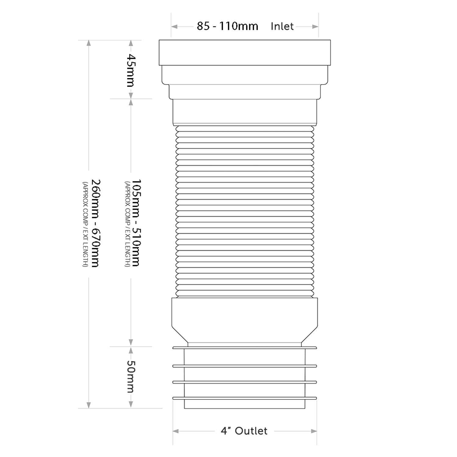 Flexible Toilet Pan Waste Connector | Tap Warehouse