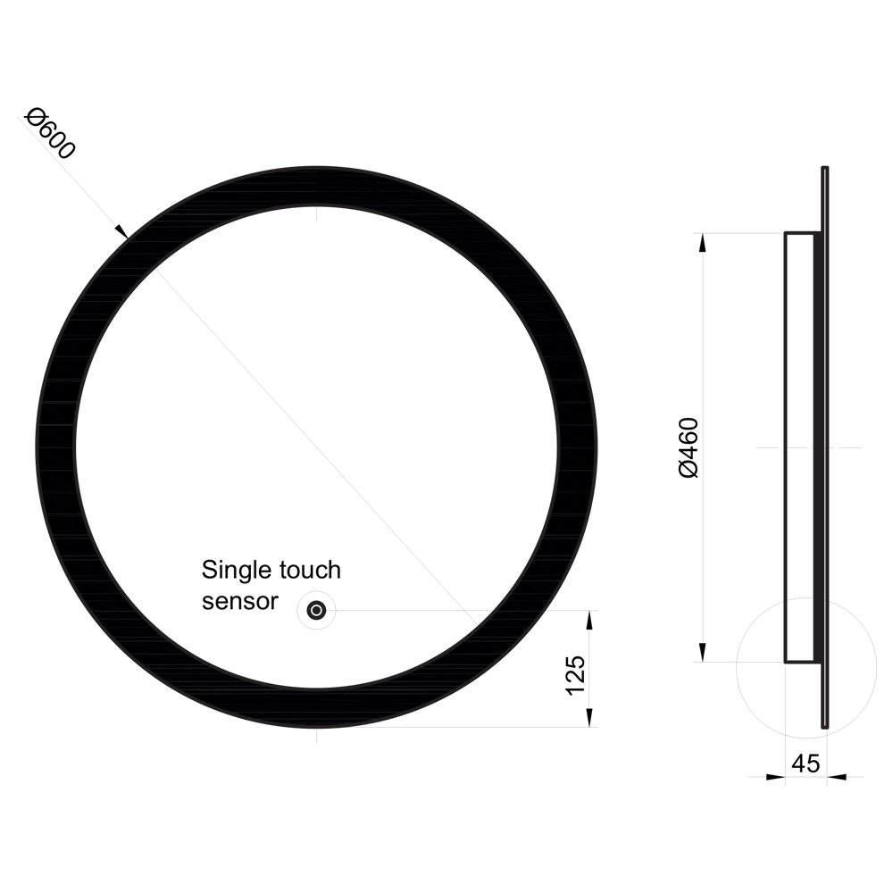 Harbour Glow Round LED Bathroom Mirror with Demister Pad - 600mm | Tap ...