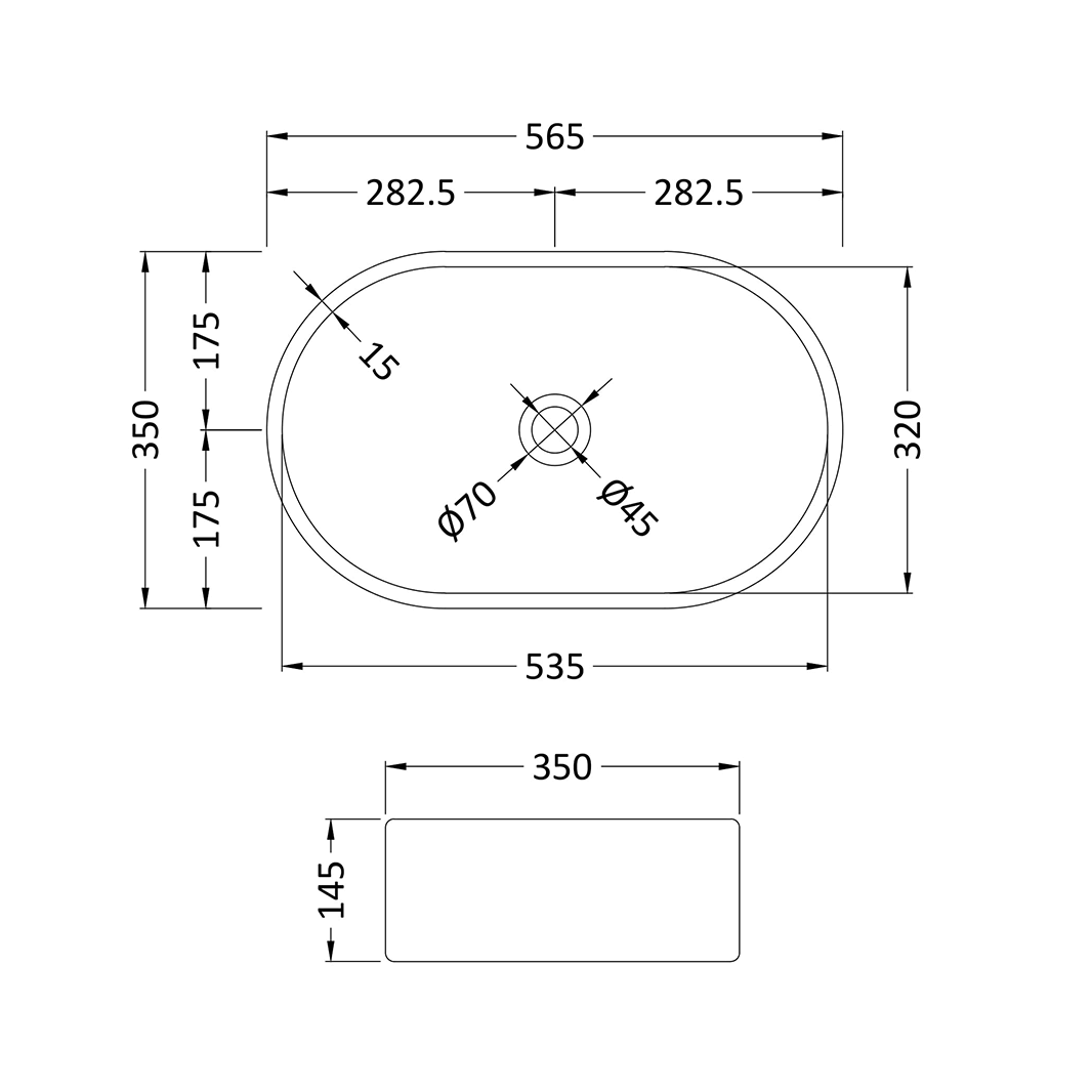 Harbour Oval Matt Finish Countertop Basin - 565 x 350mm | Tap Warehouse