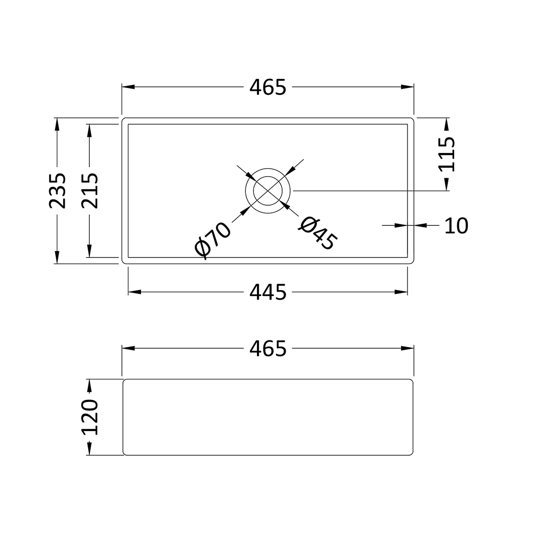 Harbour Rectangular Matt Finish Countertop Basin - 465 x 235mm | Tap ...