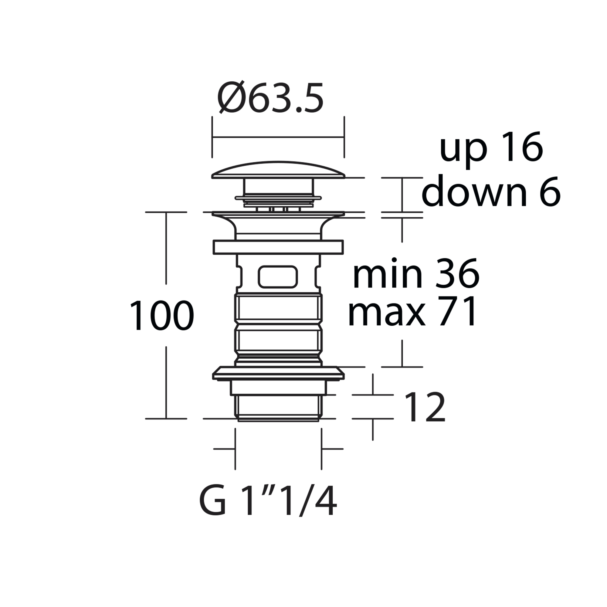 Ideal Standard Luxury Slotted Clicker Basin Waste | Tap Warehouse