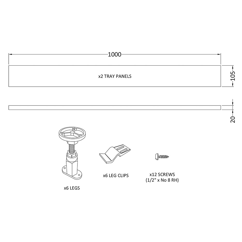 Drench Leg Set & Plinth Kit - For Square and Rectangular Shower Trays ...