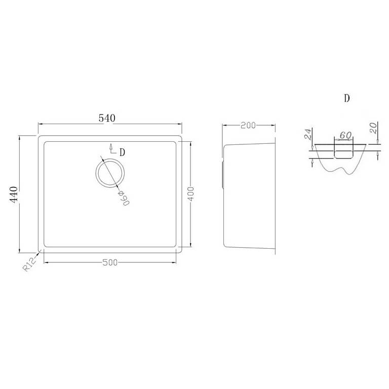 Caple Mode 1 Bowl Inset or Undermount Brushed Stainless Steel Sink ...