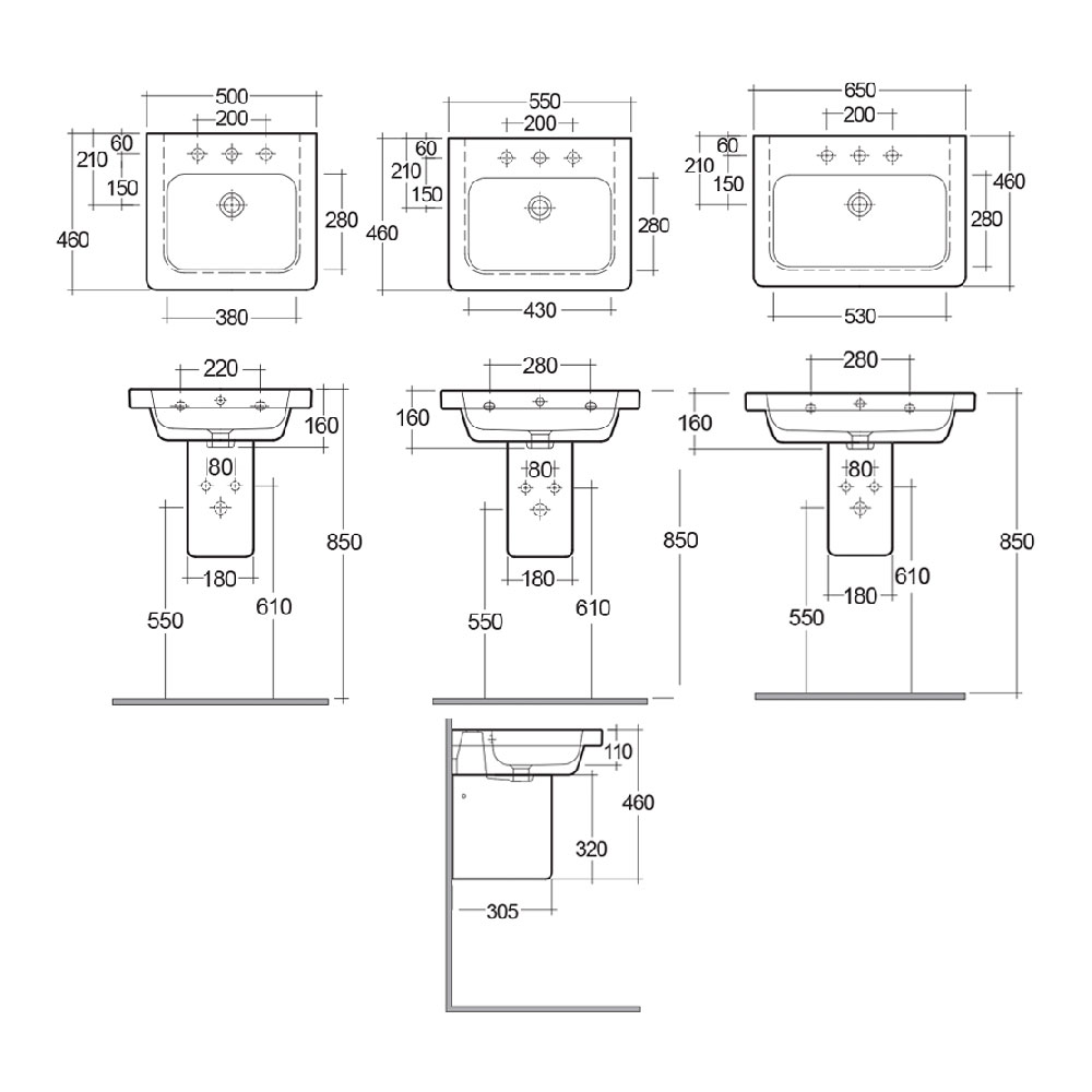 RAK Resort 1 Tap Hole Basin & Semi Pedestal | Tap Warehouse