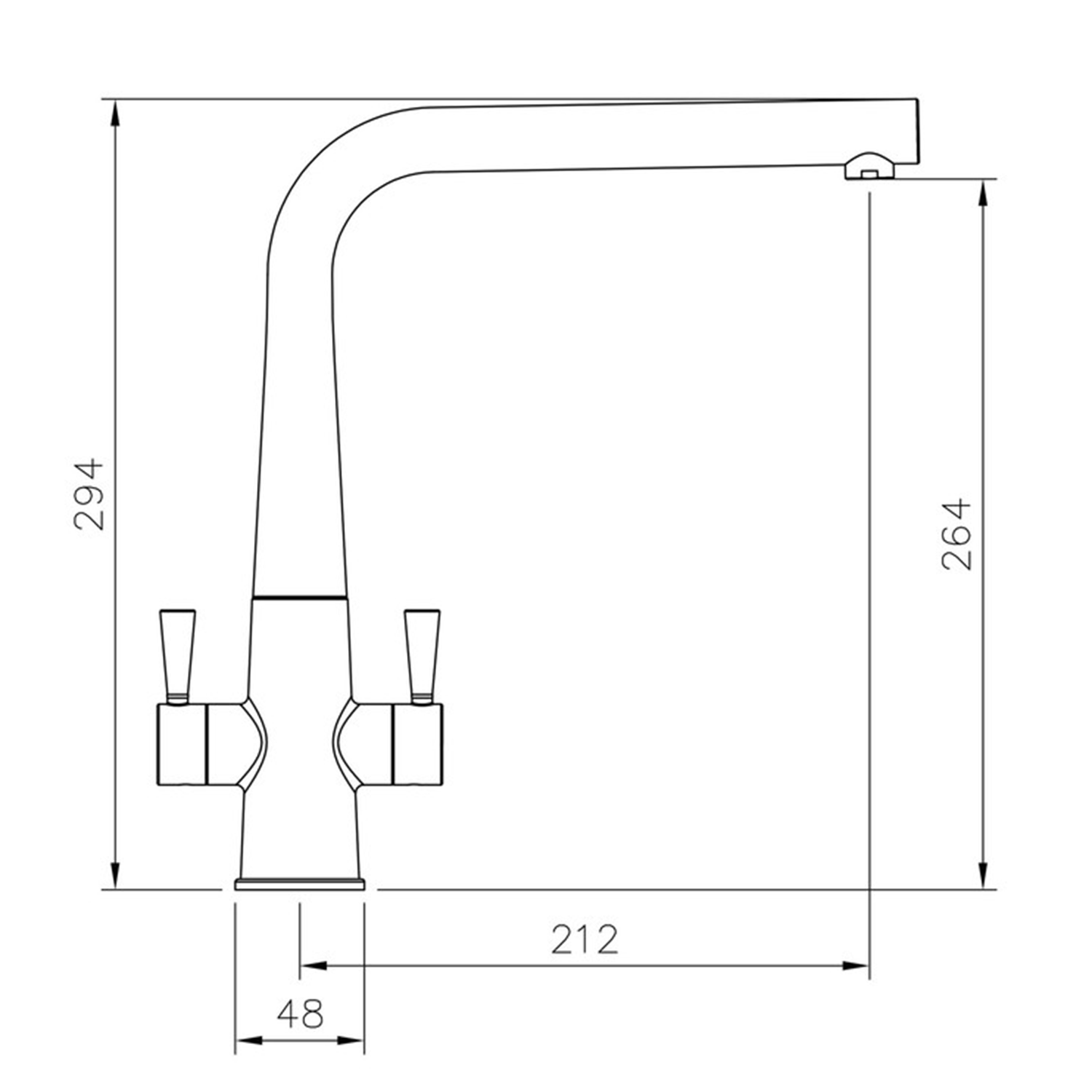 Rangemaster Conical Twin Lever Mono Kitchen Mixer Tap - Brushed Brass ...