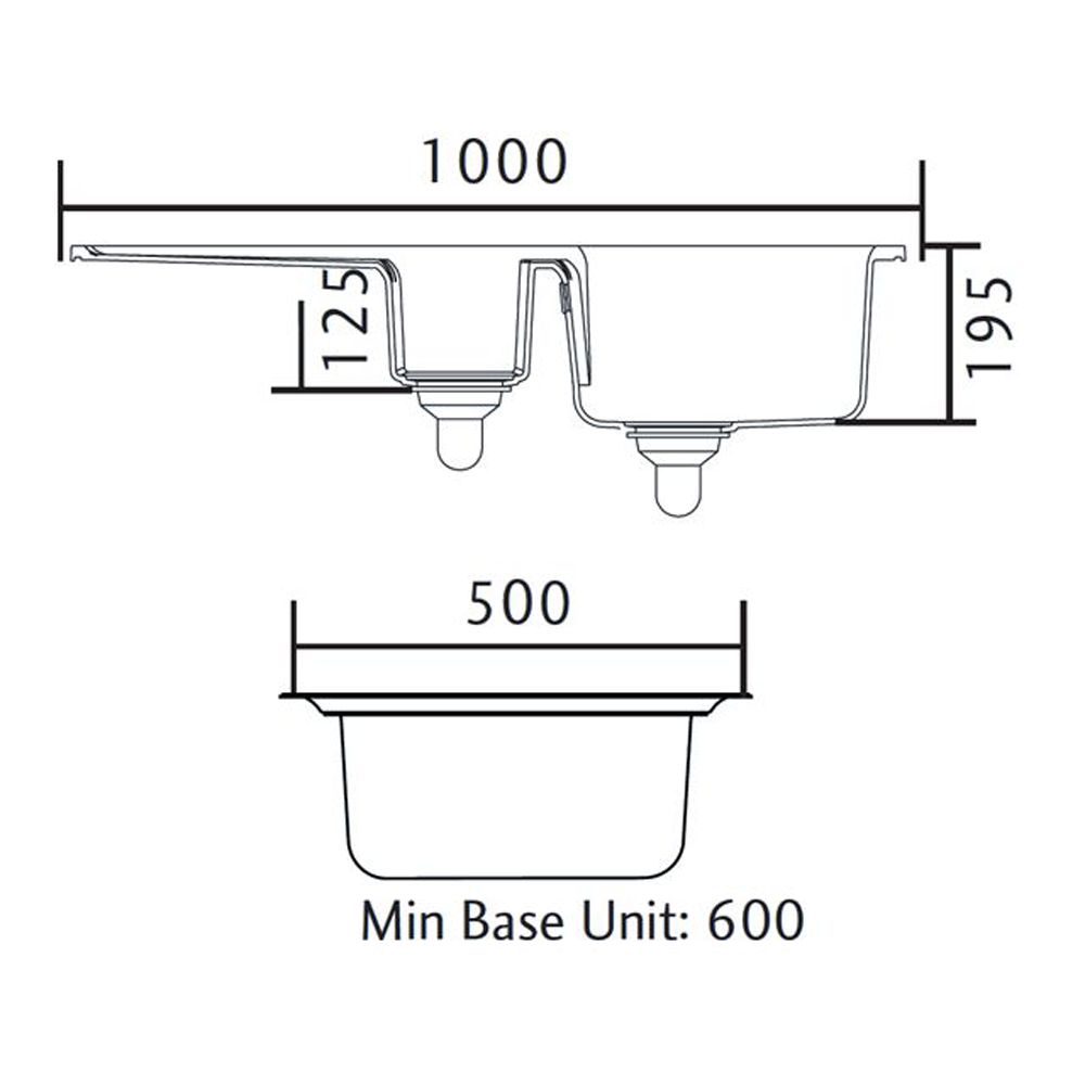 Rangemaster Rustic 1.5 Bowl White Ceramic Sink & Waste Kit with ...