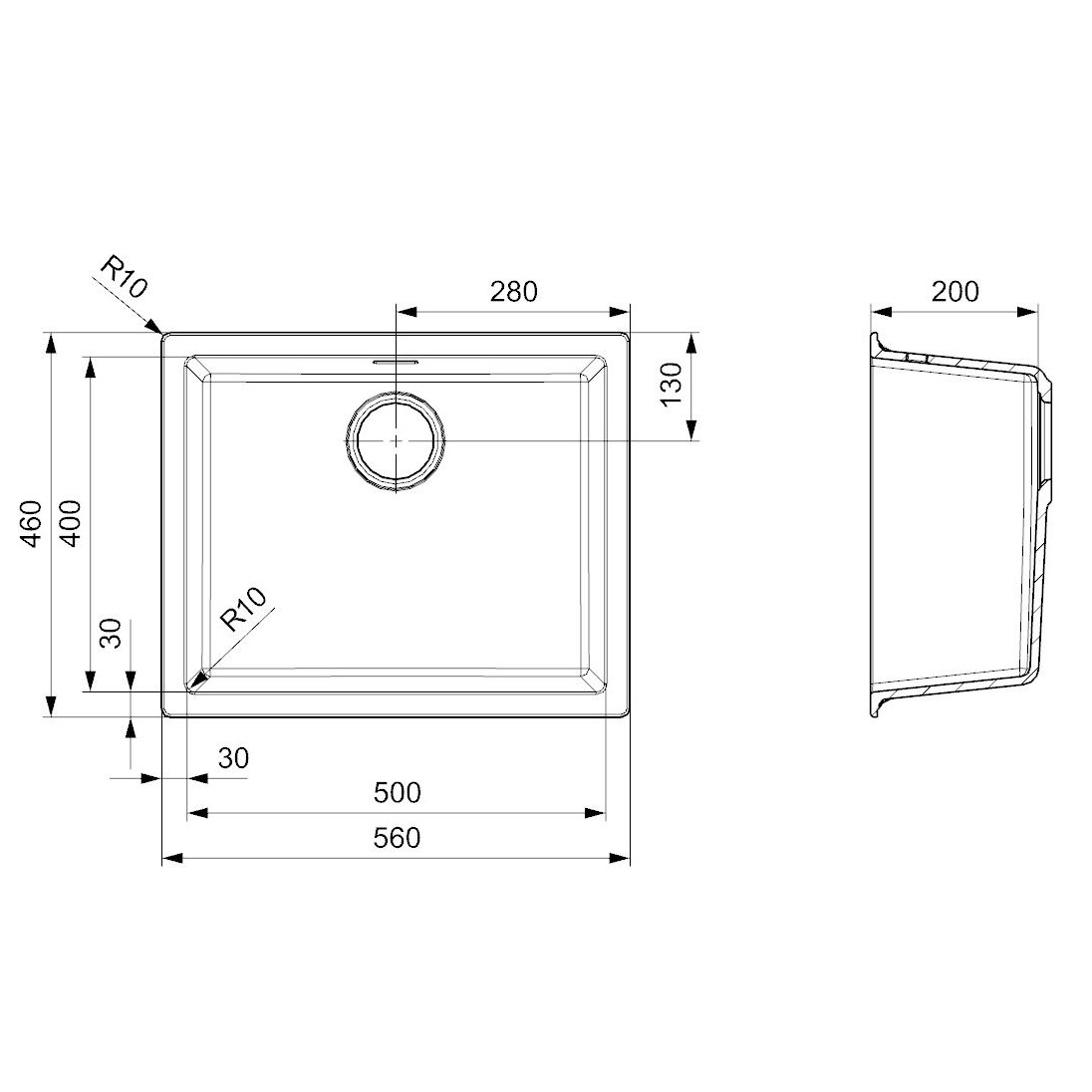 Reginox Amsterdam 50 Single Bowl Granite Composite Inset / Undermount ...