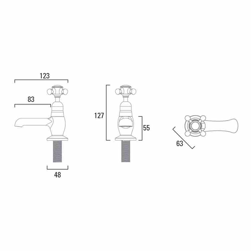 Roper Rhodes Henley Basin Pillar Taps (Pair) | Tap Warehouse