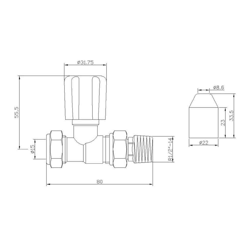 Hudson Reed Straight Radiator Valves | Tap Warehouse