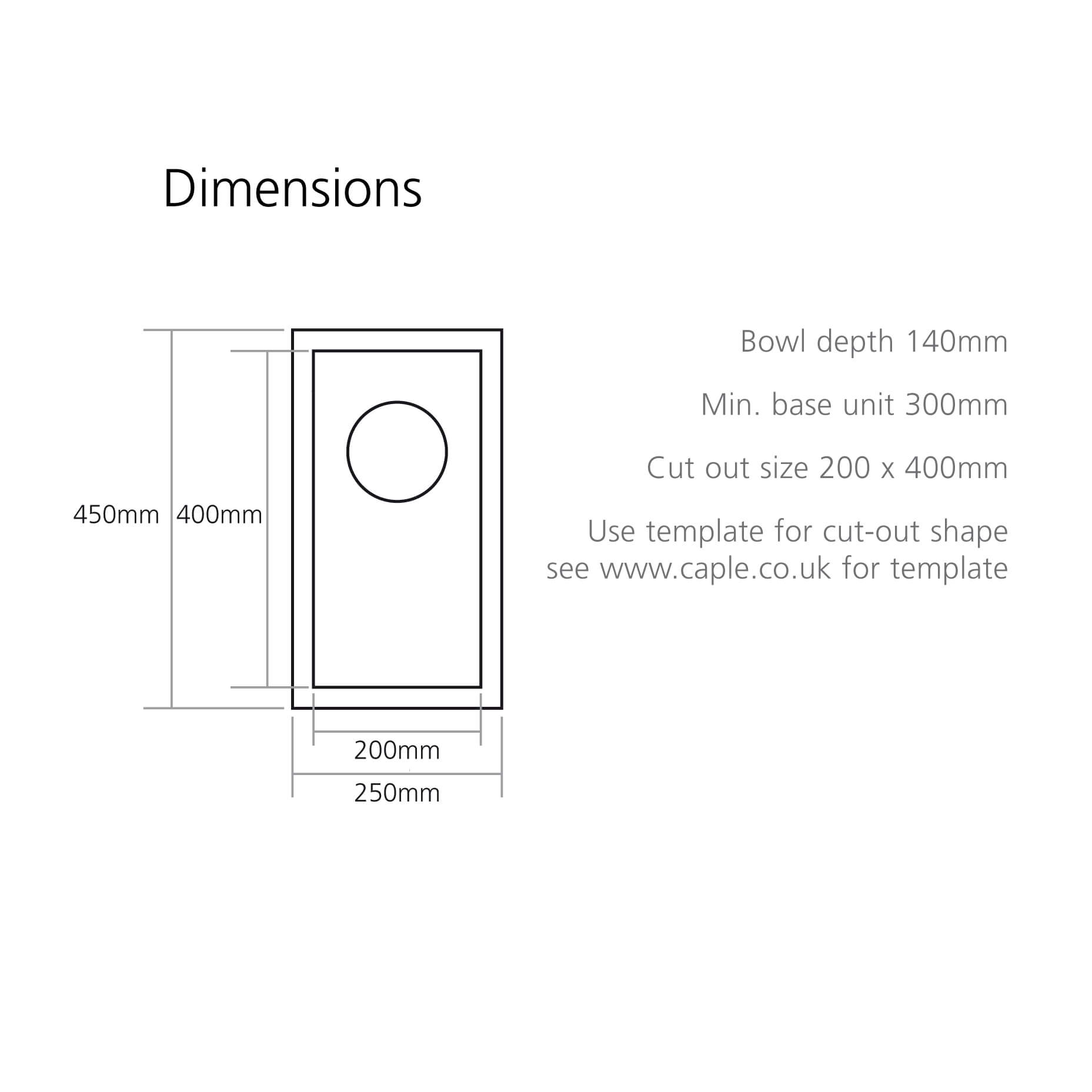 Caple Zero 0.5 Bowl Inset or Undermount Brushed Stainless Steel Sink ...