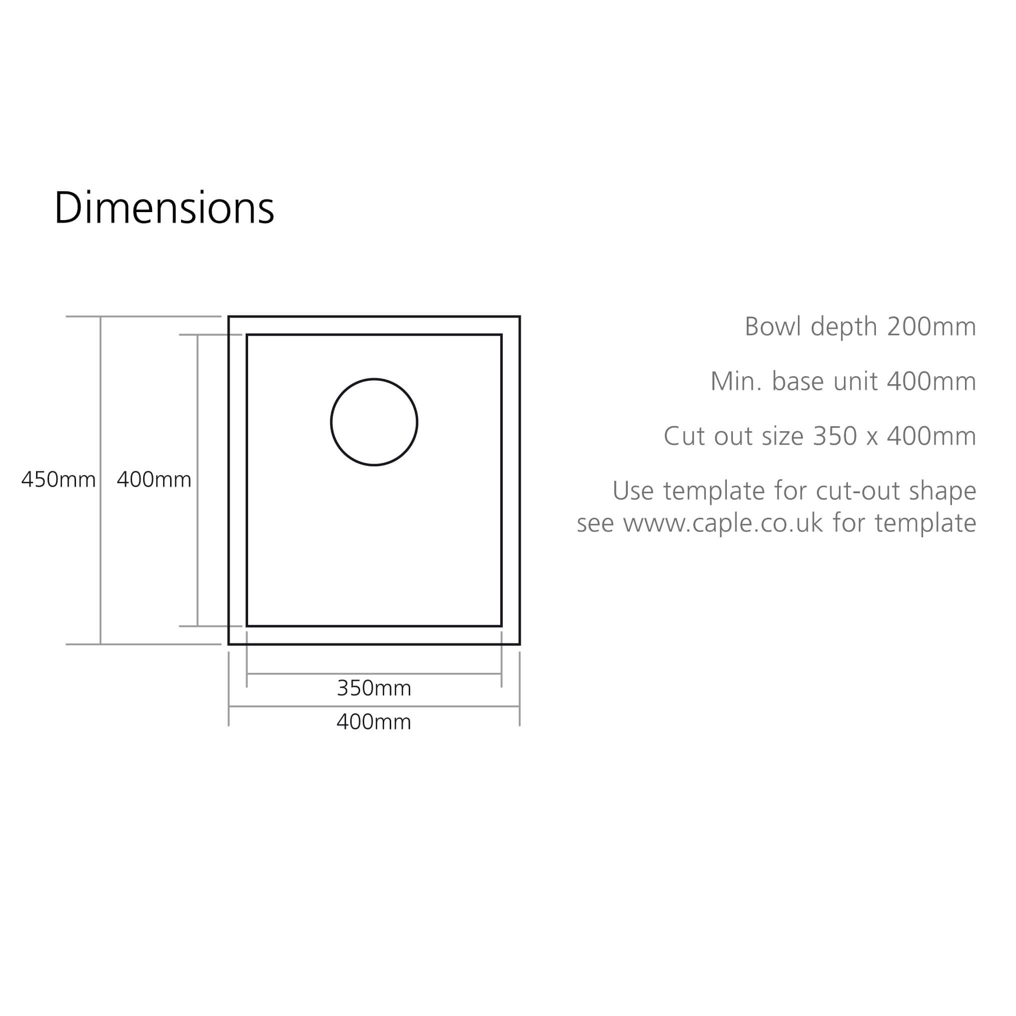 Caple Zero 1 Bowl Inset or Undermount Brushed Stainless Steel Sink ...