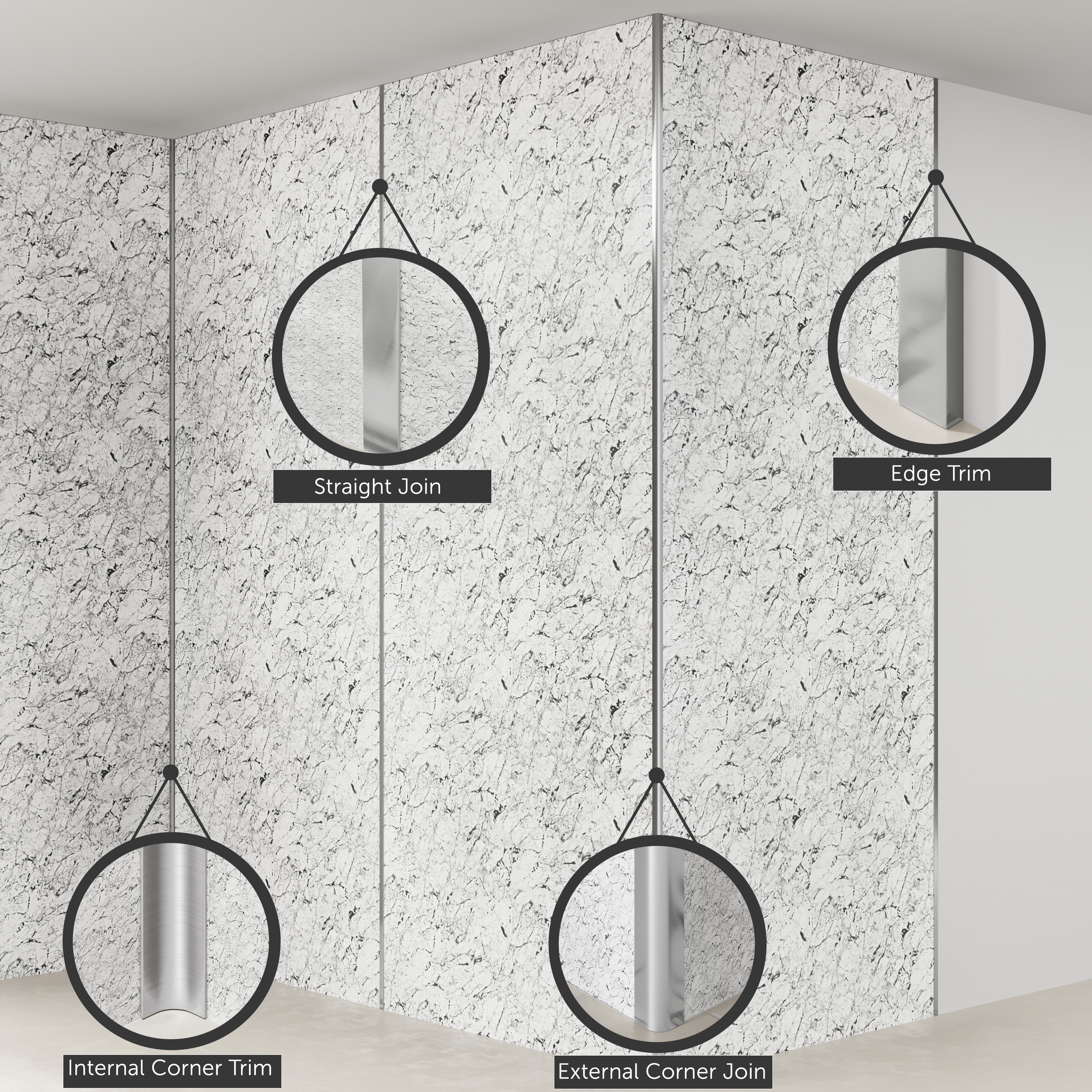 Drench Naturals Gloss White PVC Waterproof Bathroom Wall Panel - 1000 x ...