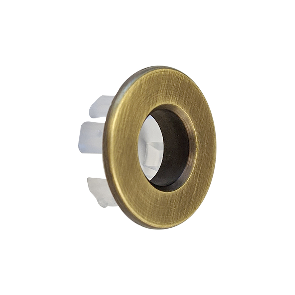 Drench Ring Style Basin Overflow Cover Cap - Brushed Brass | Tap Warehouse