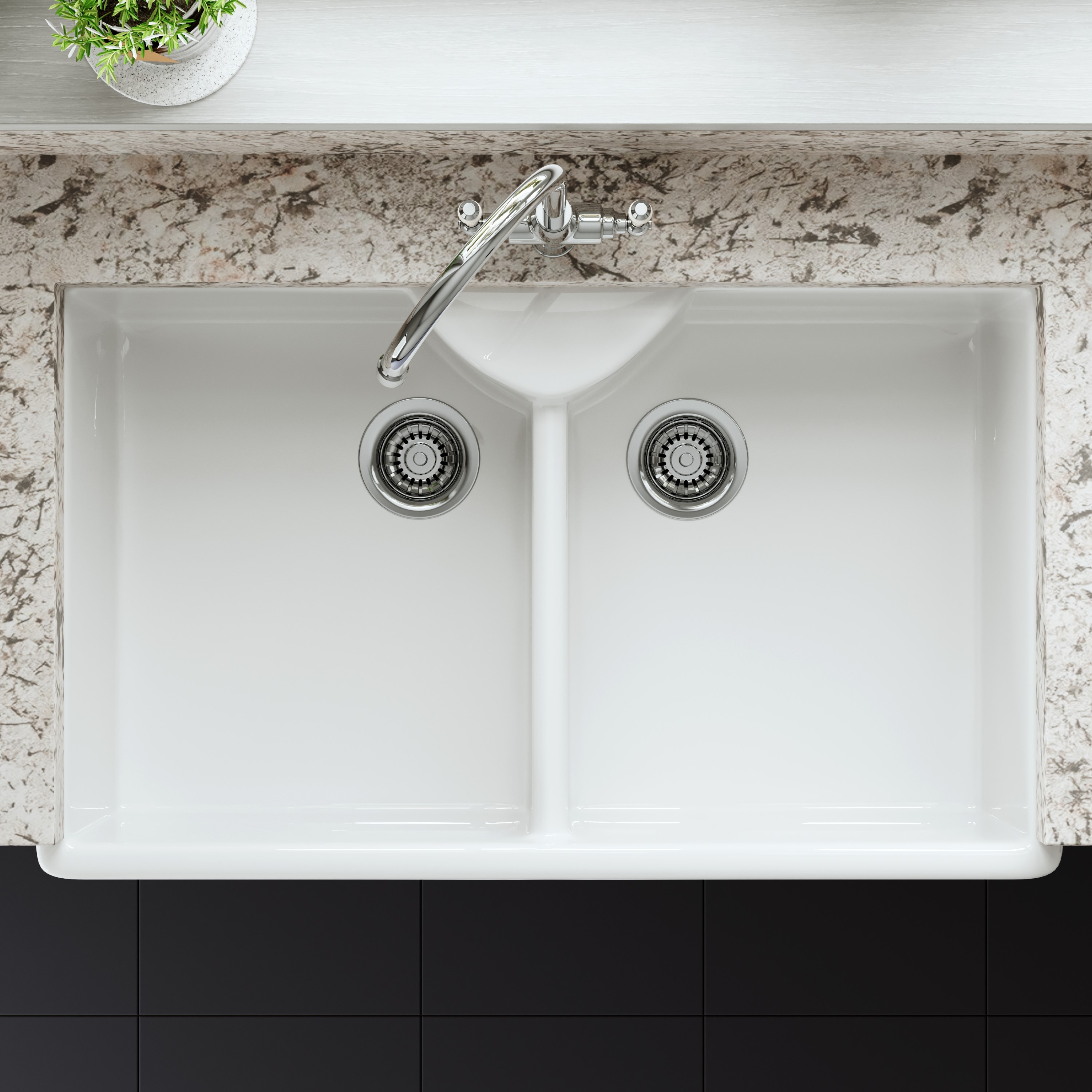 Butler & Rose Large Double Belfast / Butler Ceramic Fireclay Kitchen ...