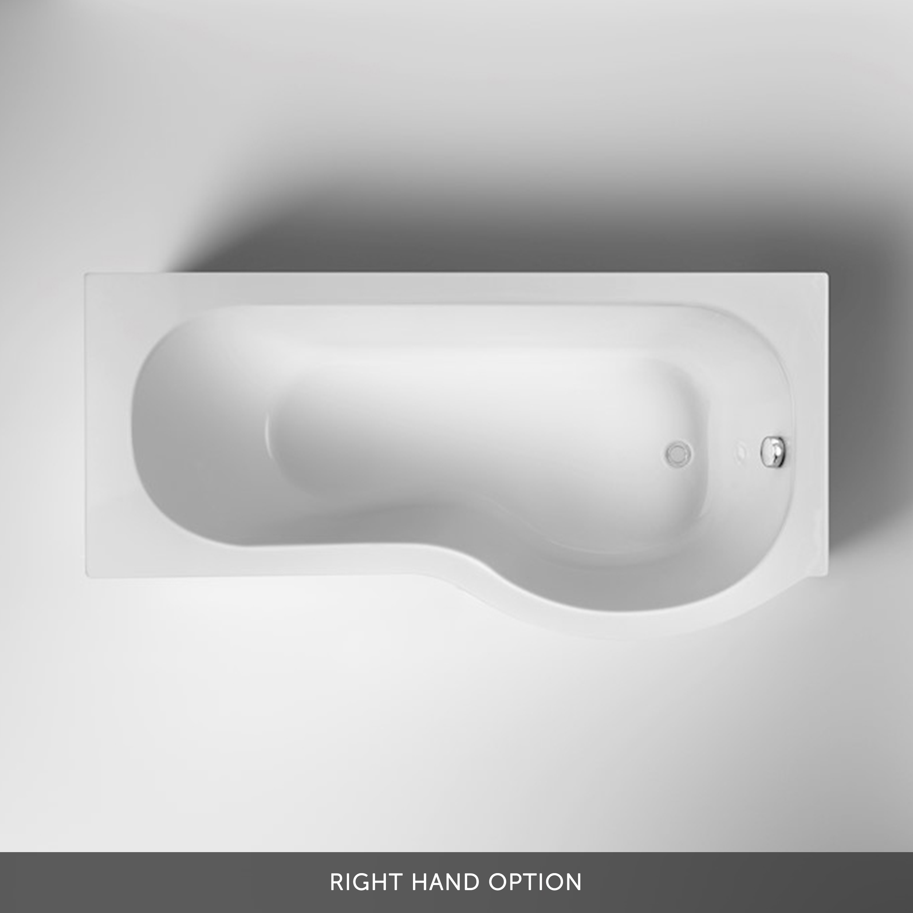 Drench P Shaped Shower Bath with Front Panel and Shower Screen - 1500mm ...