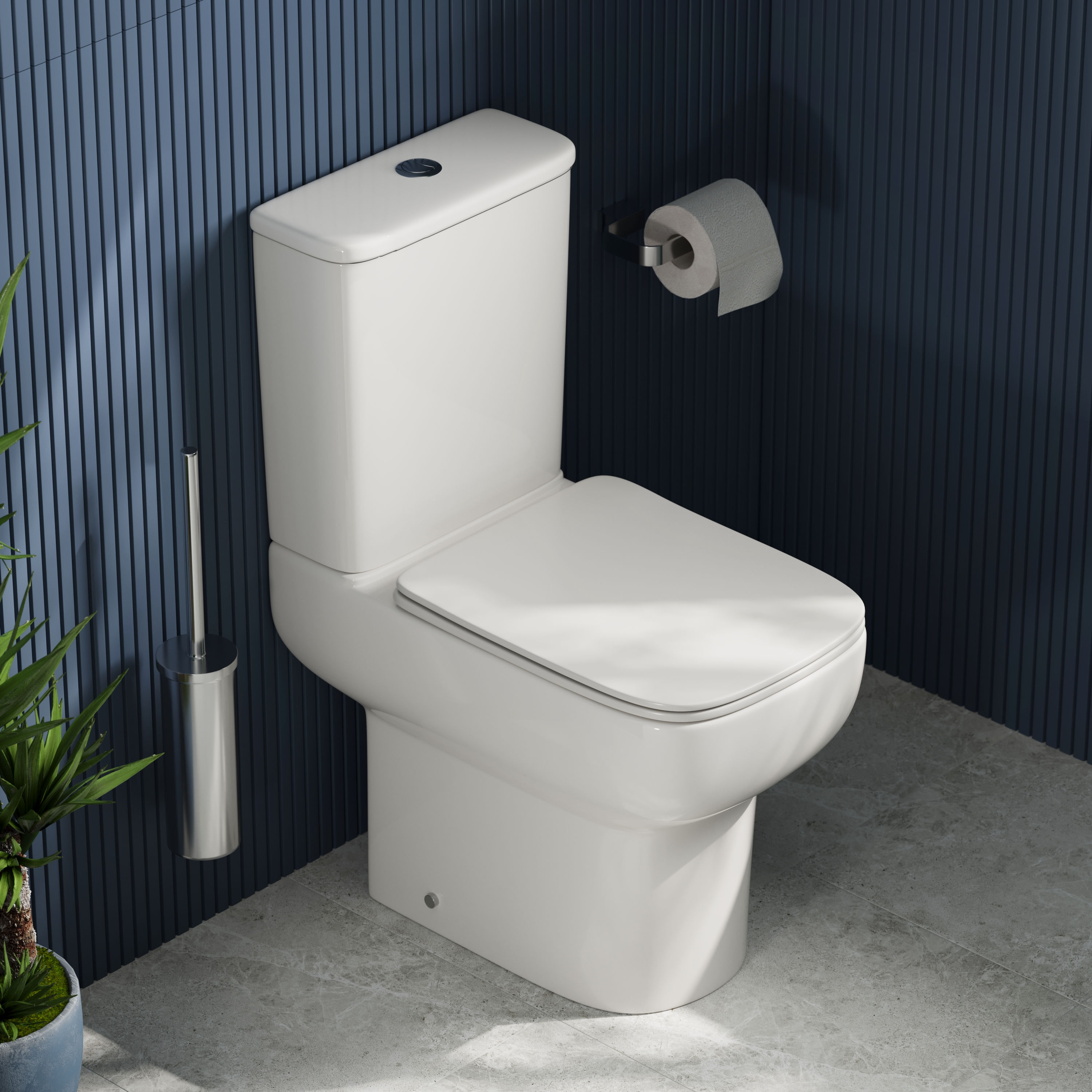 Harbour Icon Rimless Comfort Height Close Coupled Toilet & Soft Close ...