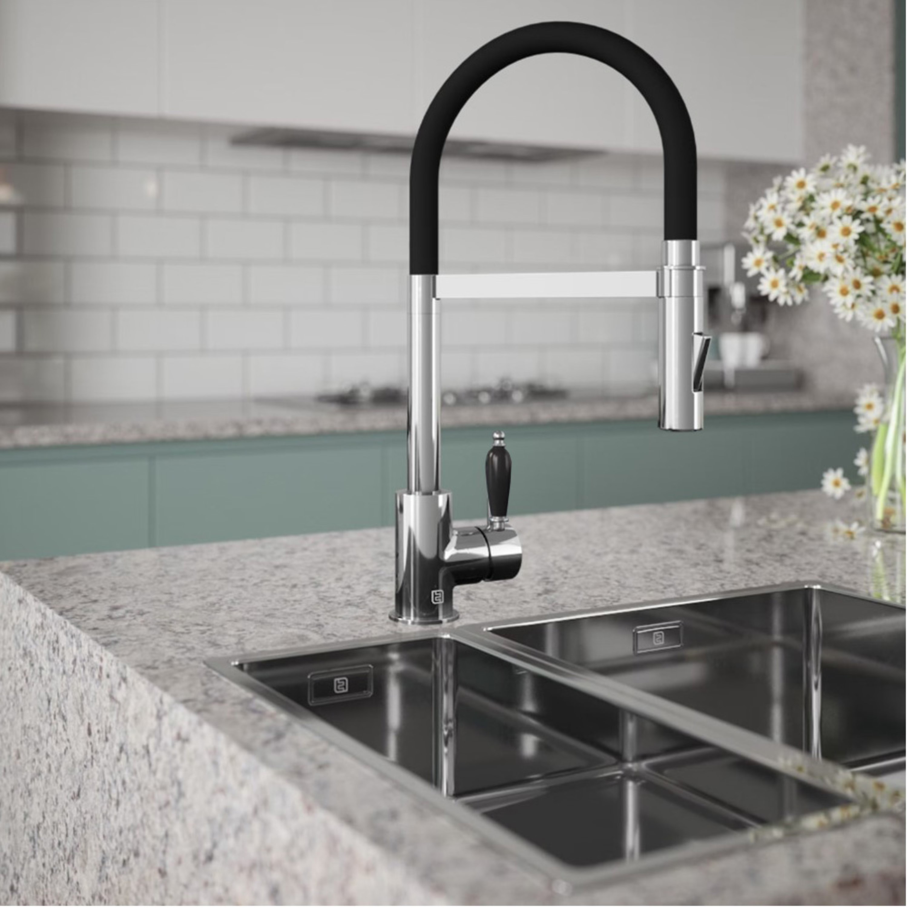 The Tap Factory Vibrance Shaker Mono Pull Out Kitchen Mixer Tap | Tap ...